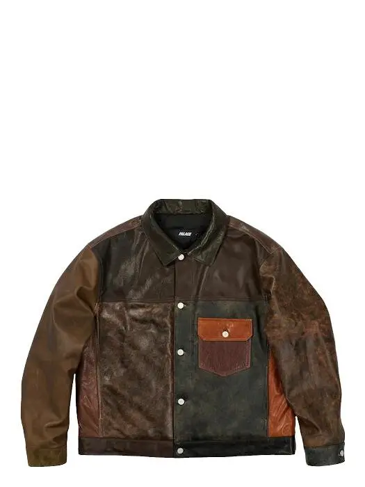 PALACE Patchwork Leather Jacket - Multicolor