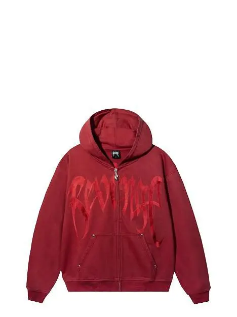 REVENGE Xxxtentacion Kill Contrast Zip Hoodie - Red