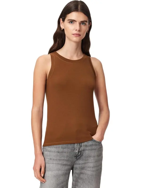 ALLSAINTS Rina Crew Neck Sleeveless Tank - Brown