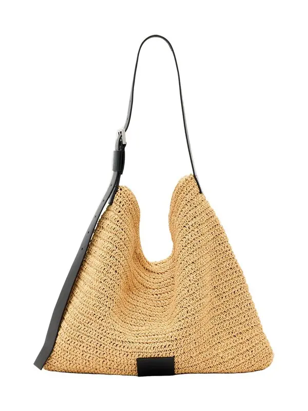 ALLSAINTS Asha Woven Hobo Bag - Beige