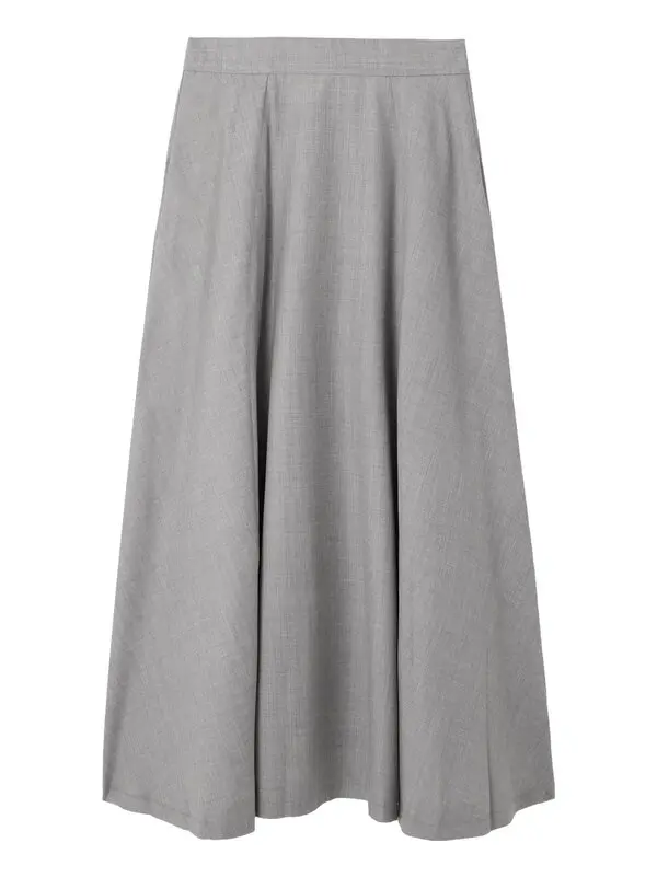 Sasuphi Lauren Frayed Wool Maxi Skirt - Gray