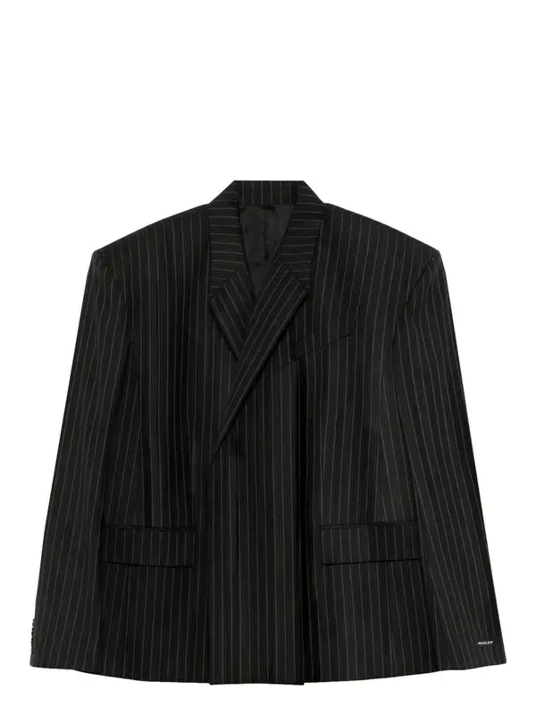 MUGLER Pinstripe Tailoring Blazer - Grey