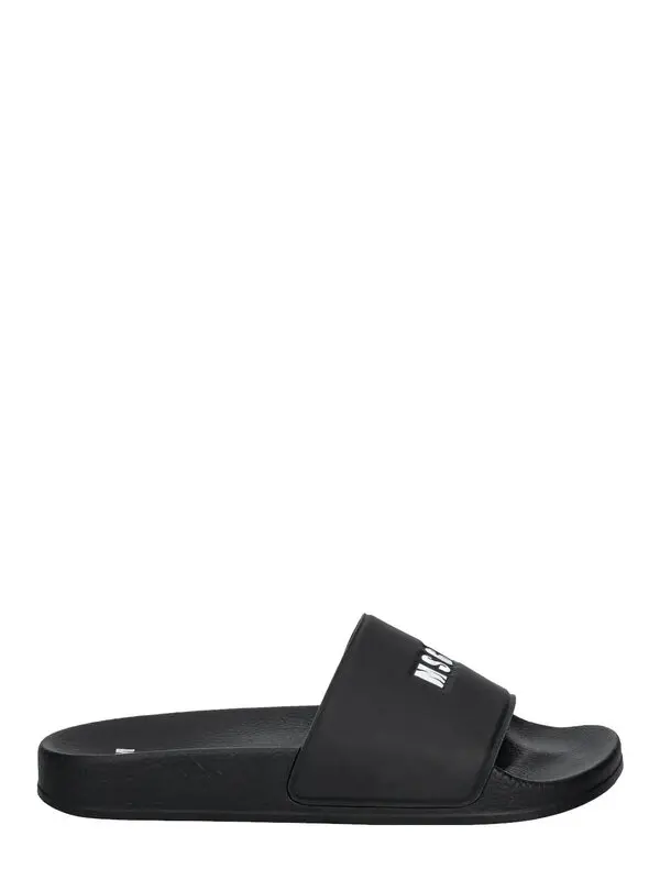 MSGM Logo-embossed Slides - Black