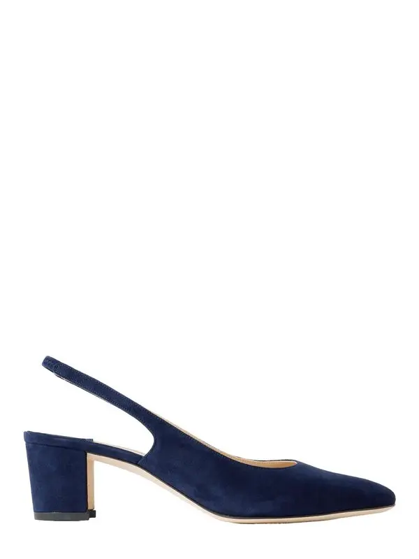 Manolo Blahnik Allurasan 50 Suede Slingback Pumps - Blue
