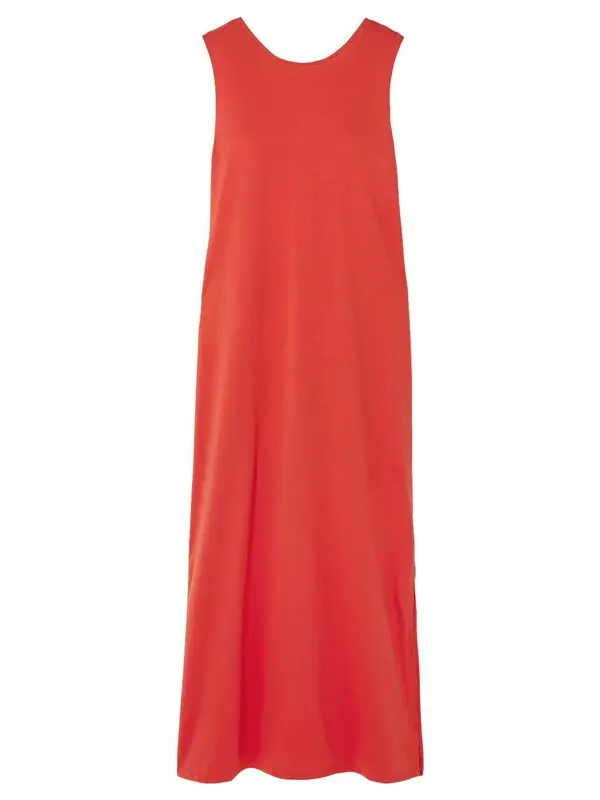 Loulou De Saison Rayna Knotted Pima Cotton-jersey Maxi Dress - Red