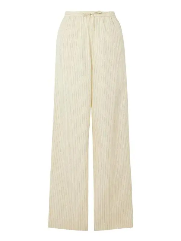 Loulou De Saison Sero Striped Cotton-poplin Pants - Ivory