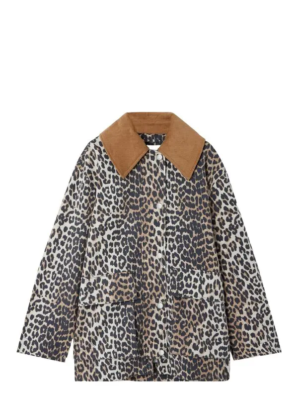 GANNI Leopard-print Hemp And Organic Cotton-blend Canvas Jacket - Animal Print