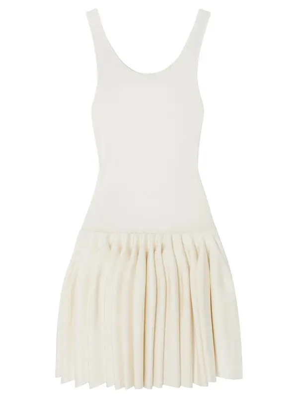 Alaïa Pleated Jersey And Stretch-knit Mini Dress - Ivory
