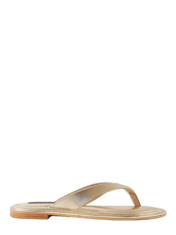 A.emery Morgan Metallic Leather Flip Flops - Gold