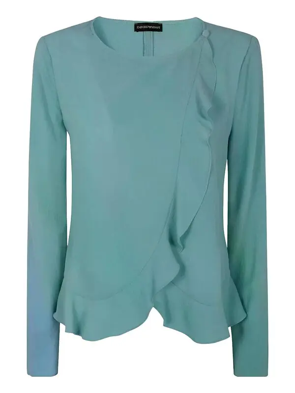 Emporio Armani Ruffled-trim Jacket - Green