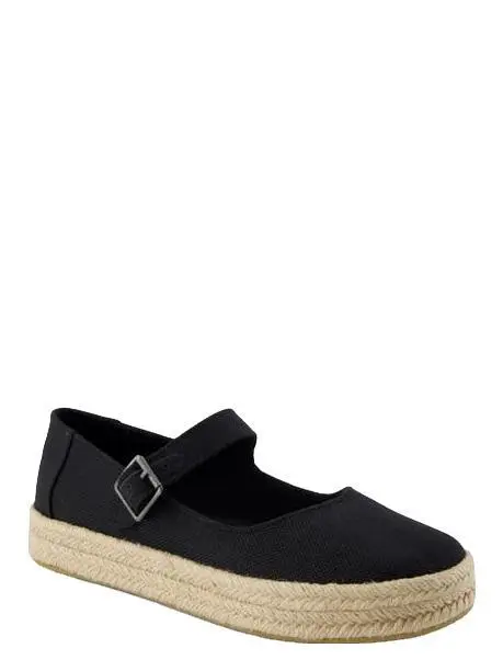 Toms Carolina Mary Jane Espadrille Platform - Black