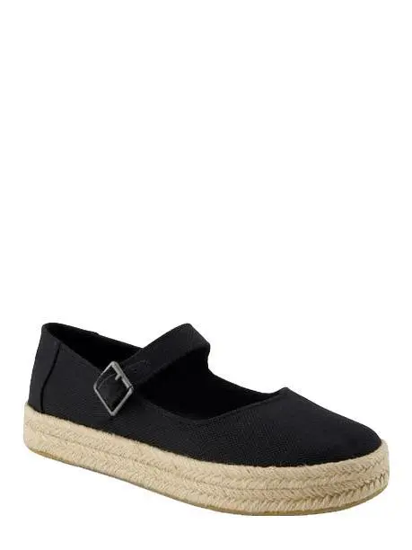 Toms Carolina Mary Jane Espadrille Platform - Black