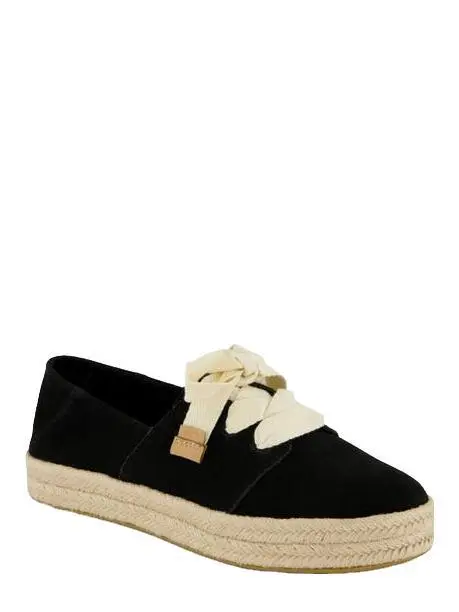 Toms Carolina Lace-up Espadrille Sneaker - Black Suede