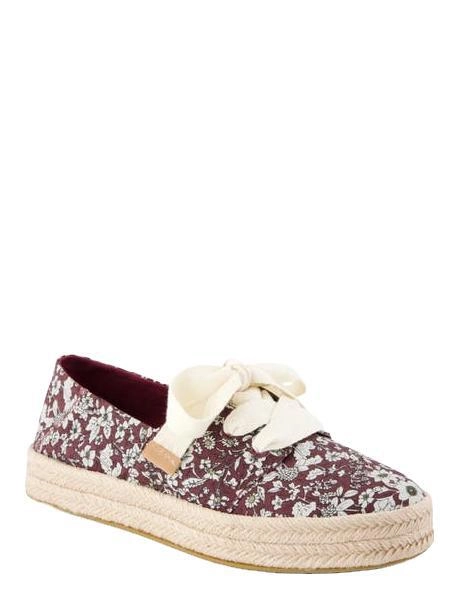 Toms Carolina Lace-up Espadrille Sneaker - Dark Red