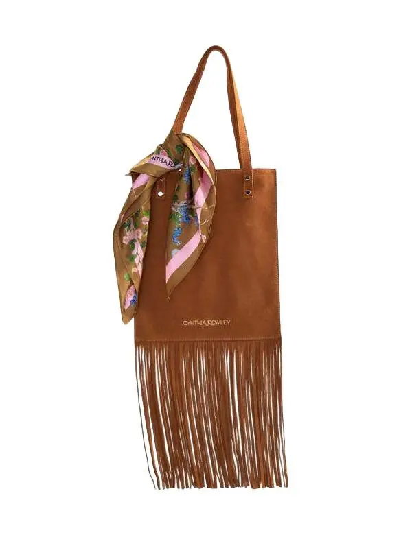Cynthia Rowley Felicity Fringe Suede Tote - Brown