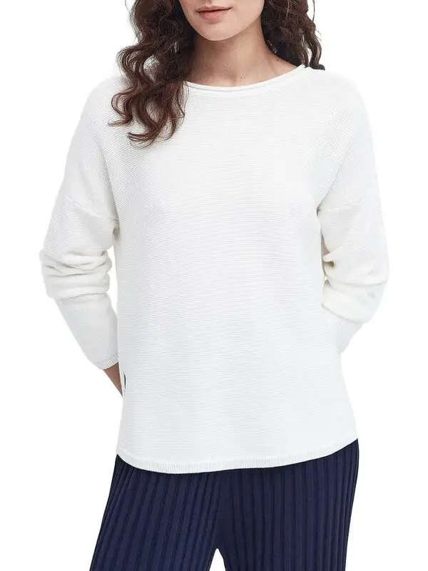 Barbour Marine Relaxed Fit Cotton Sweater - Cloud