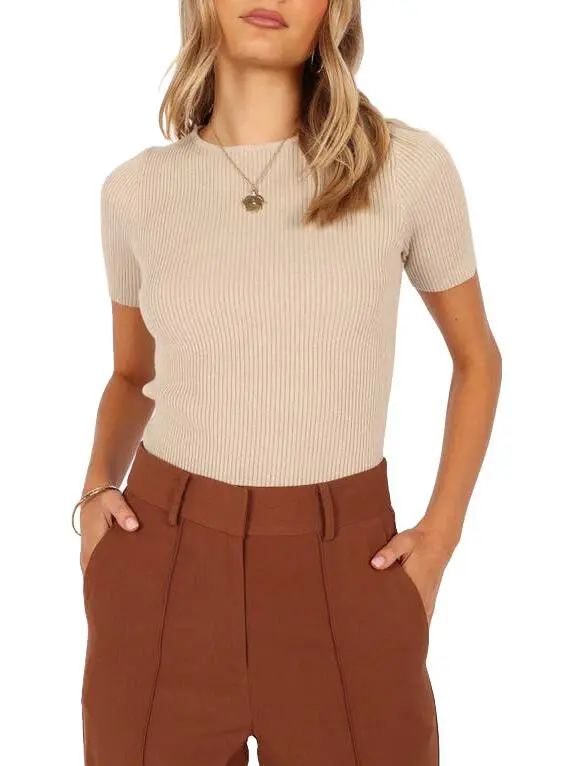 PETAL & PUP Kimmie Rib Knit Top - Oatmeal