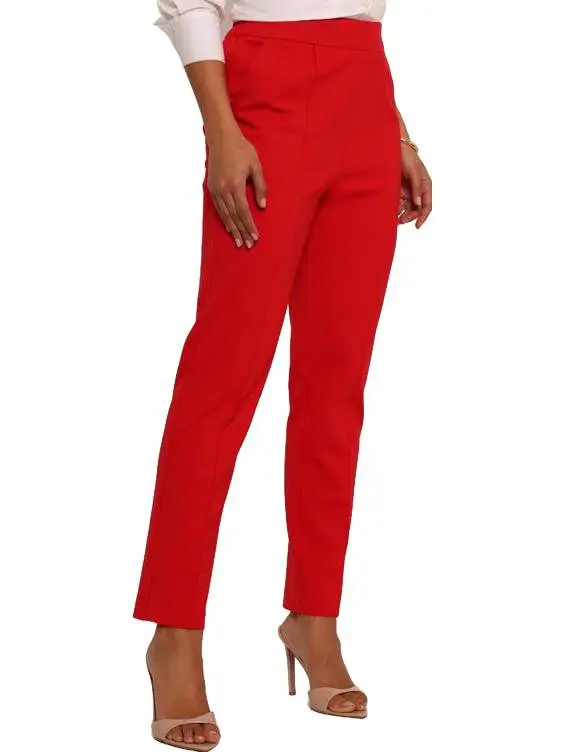 PETAL & PUP Martina Tapered Leg Trousers - Red