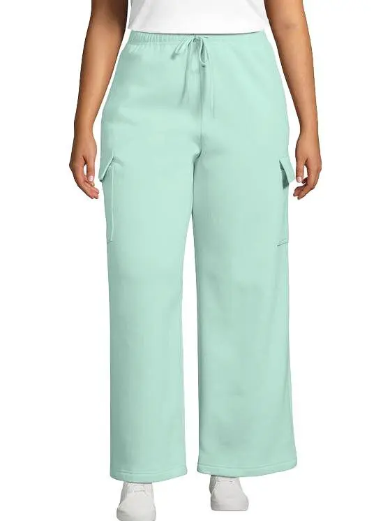 LANDS' END High Rise Wide Leg Cargo Pants - Julep