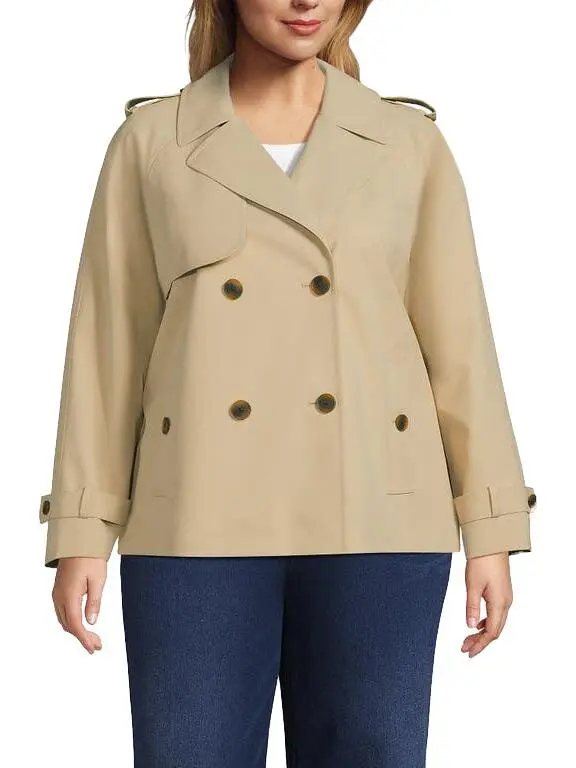 LANDS' END Trench Rain Jacket - Champagne