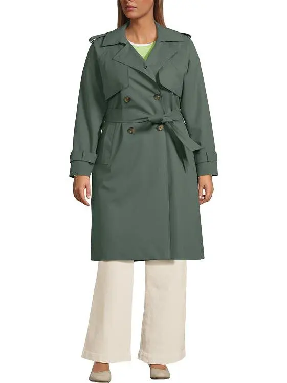LANDS' END Waterproof Modern Trench Coat - Spruce