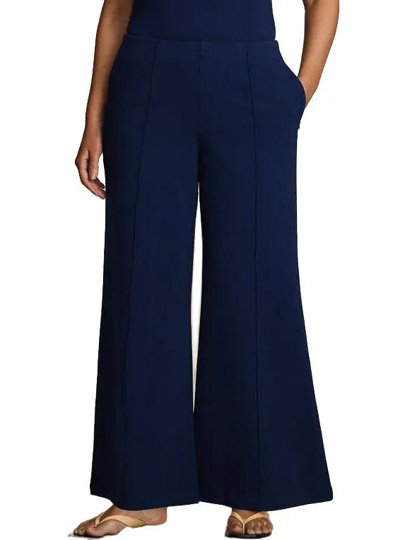 LANDS' END Starfish High Rise Palazzo Pants - Deep Sea Navy
