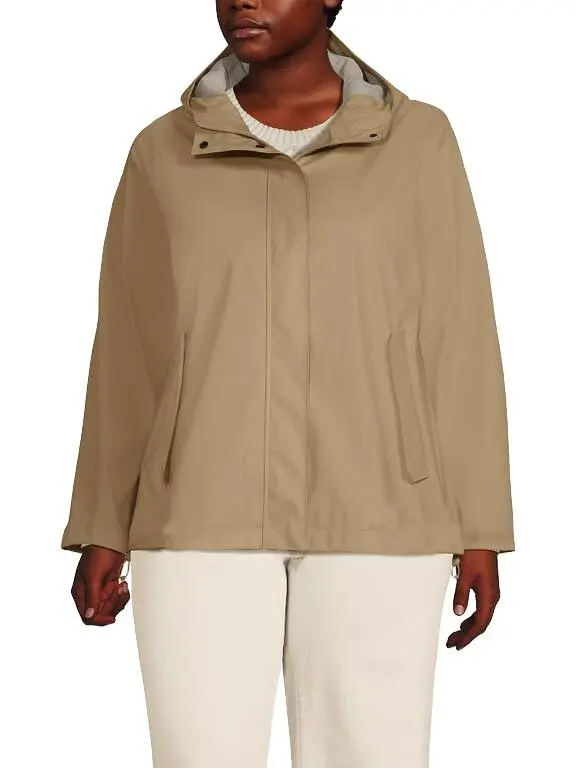 LANDS' END Waterproof Rain Slicker Jacket - Desert Tan