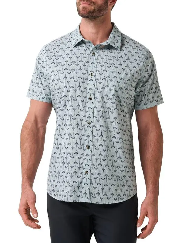 Travis Mathew Clockwise Short Sleeve Button-up Shirt - Arona