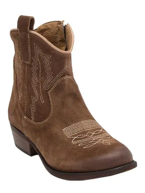 ARTISAN CRAFTED BY ZIGI Mireya Western Ankle Bootie - Brwn Suede