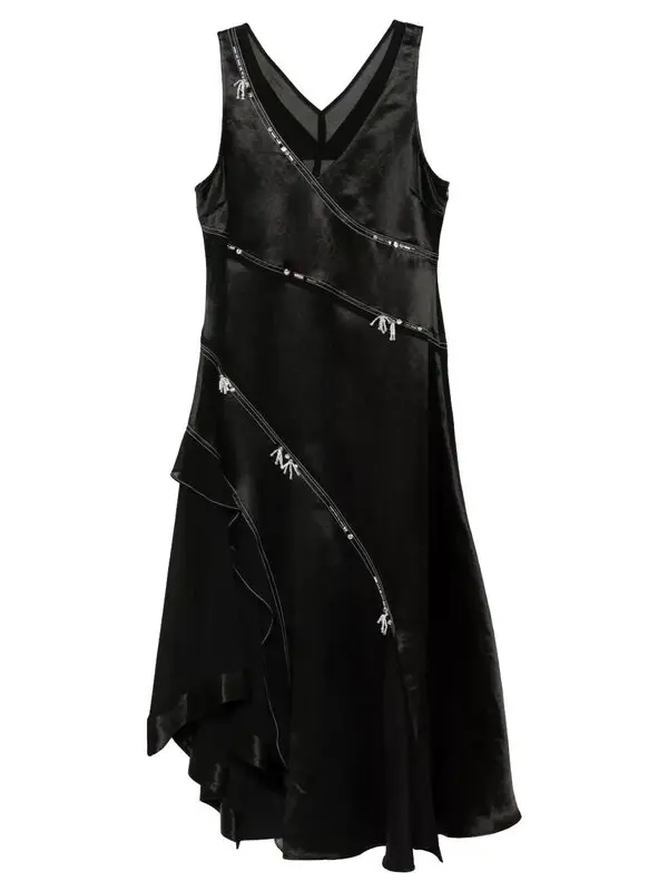 3.1 Phillip Lim Embroidered Satin Dress - Black