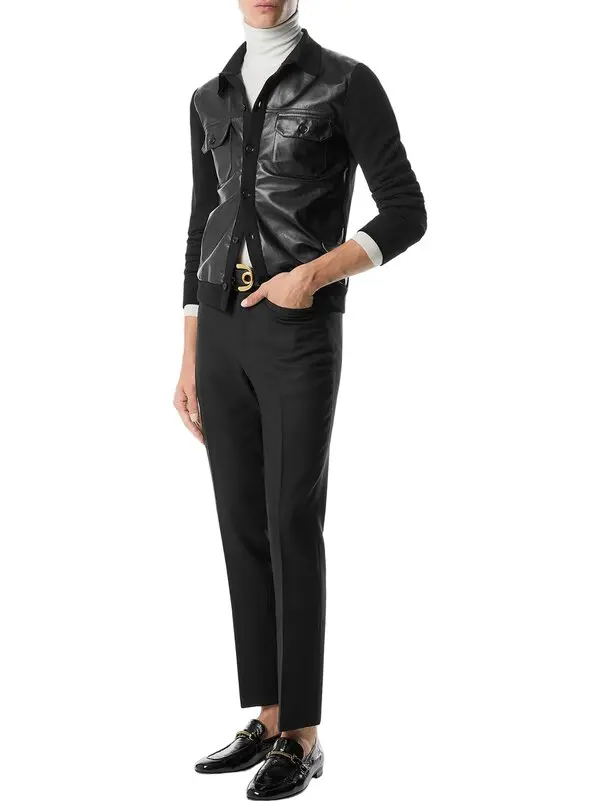 TOM FORD Leather-wool Shirt - Black