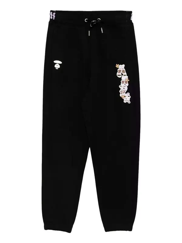 A BATHING APE Aape * Moonface Logo Pants - Black