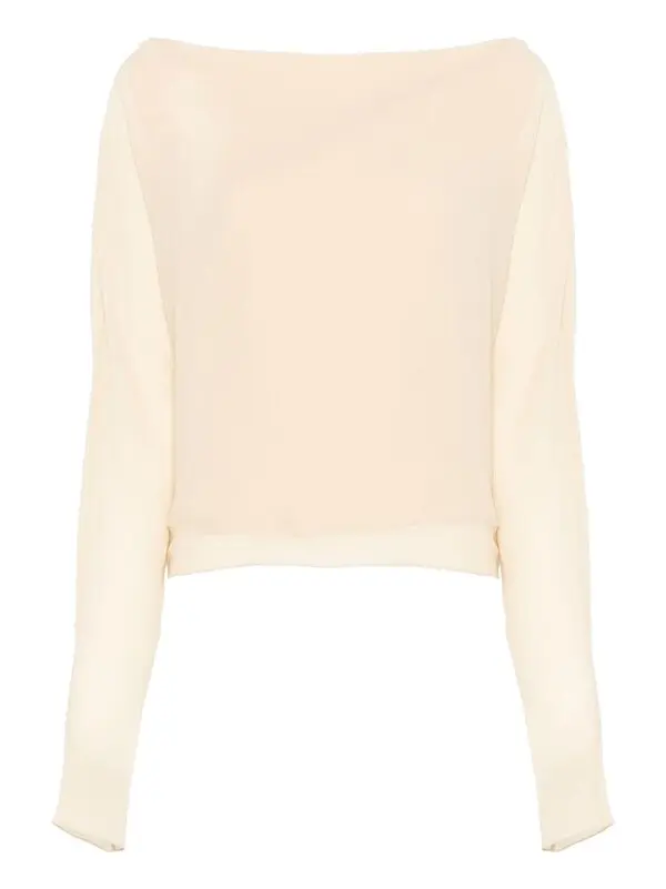 CORTANA Trouble Silk Top - Beige