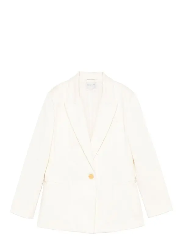 FORTE_FORTE Cotton Single-breasted Blazer - Ivory