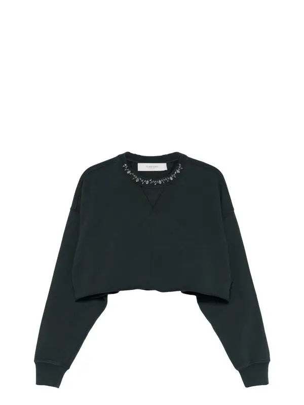 Golden Goose Organic Cotton Cropped Sweatshirt - Black