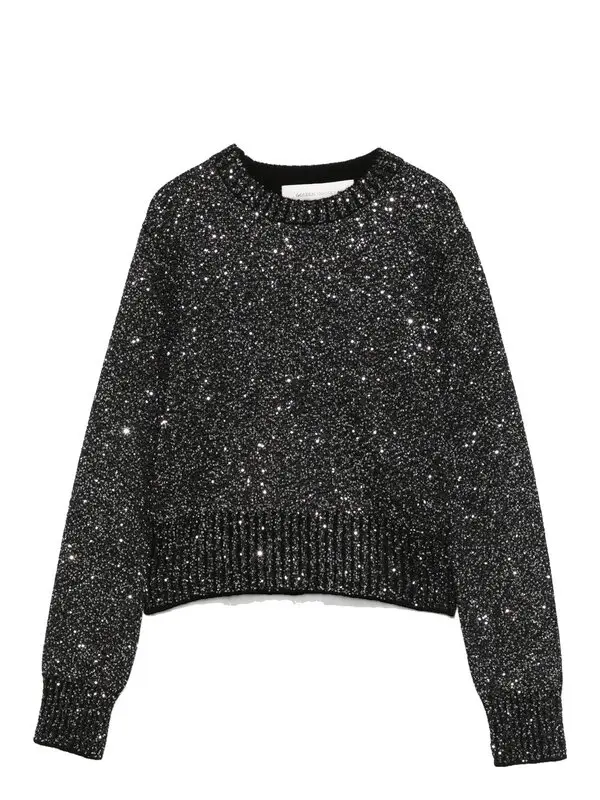GOLDEN GOOSE Sequined Wool Blend Jumper - Black