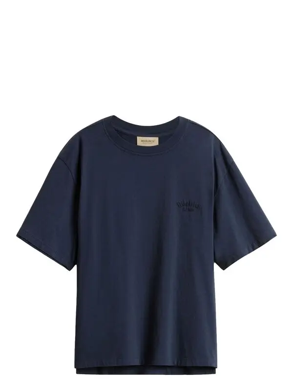 Woolrich Logo Cotton T-shirt - Blue