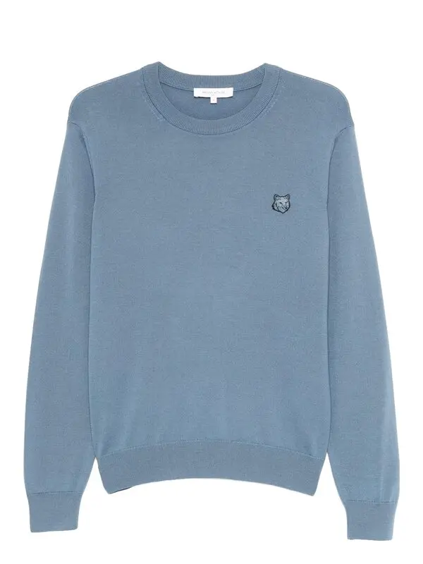 Maison Kitsuné Bold Fox Head Wool Jumper - Blue