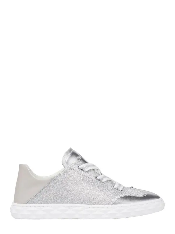 JIMMY CHOO Diamond Light Leather Sneakers - Silver