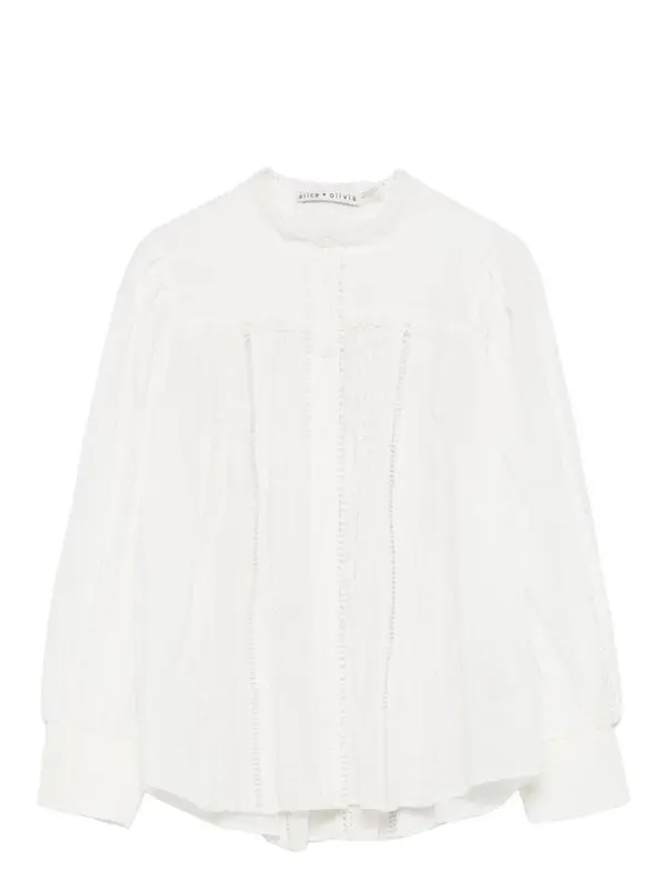 Alice + Olivia Cora Cotton Blouse - White