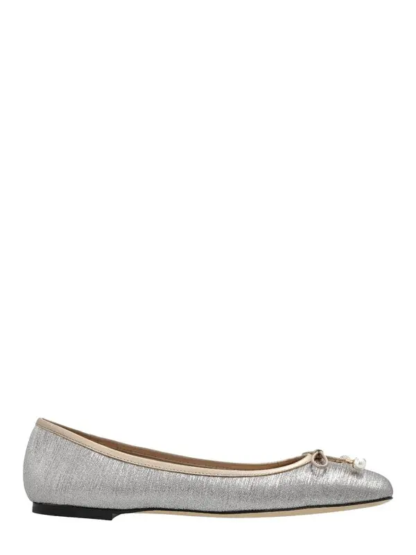JIMMY CHOO Elme Leather Ballet Flats - Powder