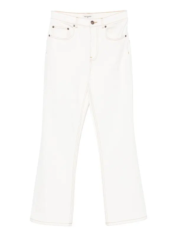 Tory Burch Flared Leg Denim Jeans - White
