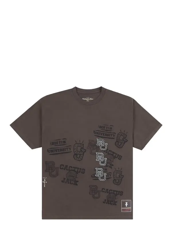CACTUS JACK BY TRAVIS SCOTT X Mitchell & Ness Boston University Seal Tee - Brown