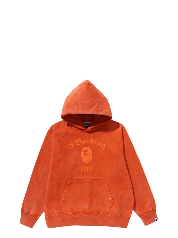 BAPE A Bathing Ape Overdye Pullover Relaxed Fit Hoodie - Orange