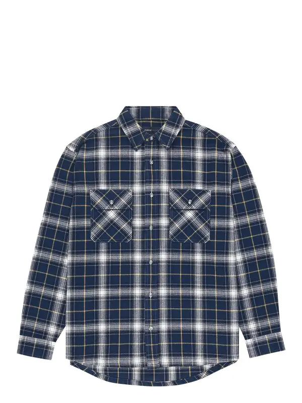 PURPLE BRAND Plaid Flannel Shirt - Black