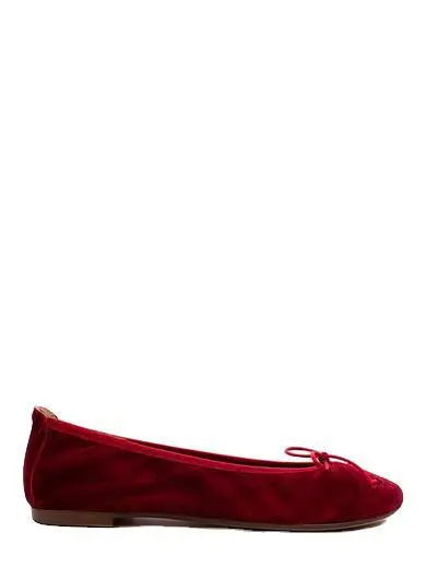 MENINA STEP Suede Ballet Flats - Red