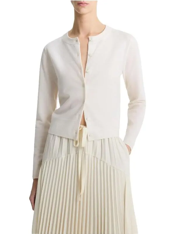 Vince Wool And Cashmere-blend Cardigan - White