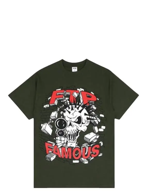 FTP X Famous Skull Tee Shirt - Hunter Green