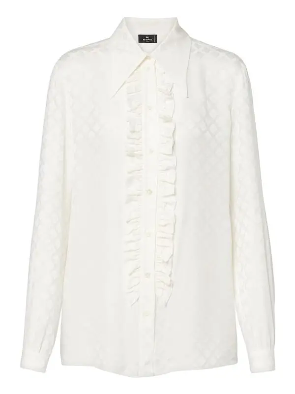 Etro Printed Silk-blend Satin Blouse - White