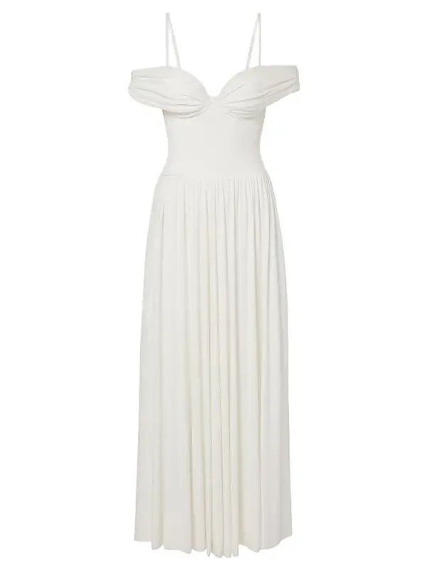 Simkhai Amarantha Draped Maxi Dress - White